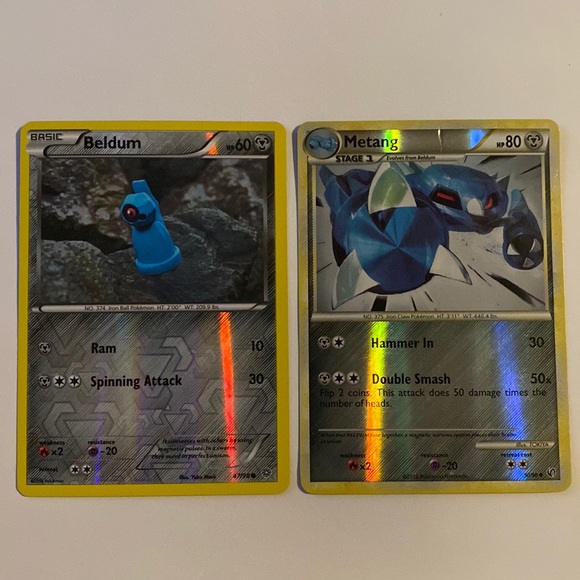 Pokemon | Toys | One Beldum 4798 And One Metang 390 Pokmon Tcg Cards ...